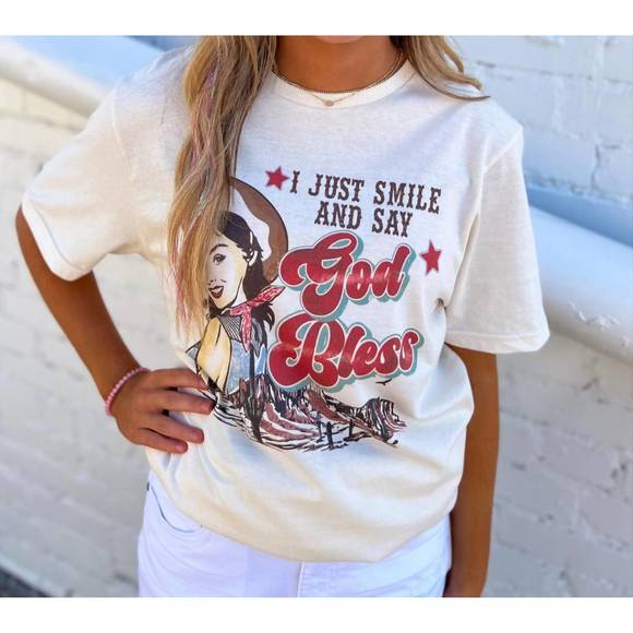 J.COONS | Tops | New Jcoons God Bless Tshirt In White | Poshmark